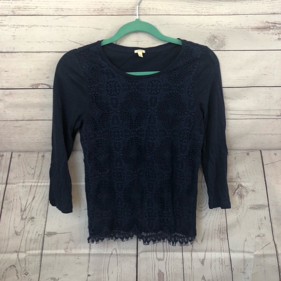 J. Crew | Tops | J Crew Crochet Lace Shirt Size Small | Poshmark